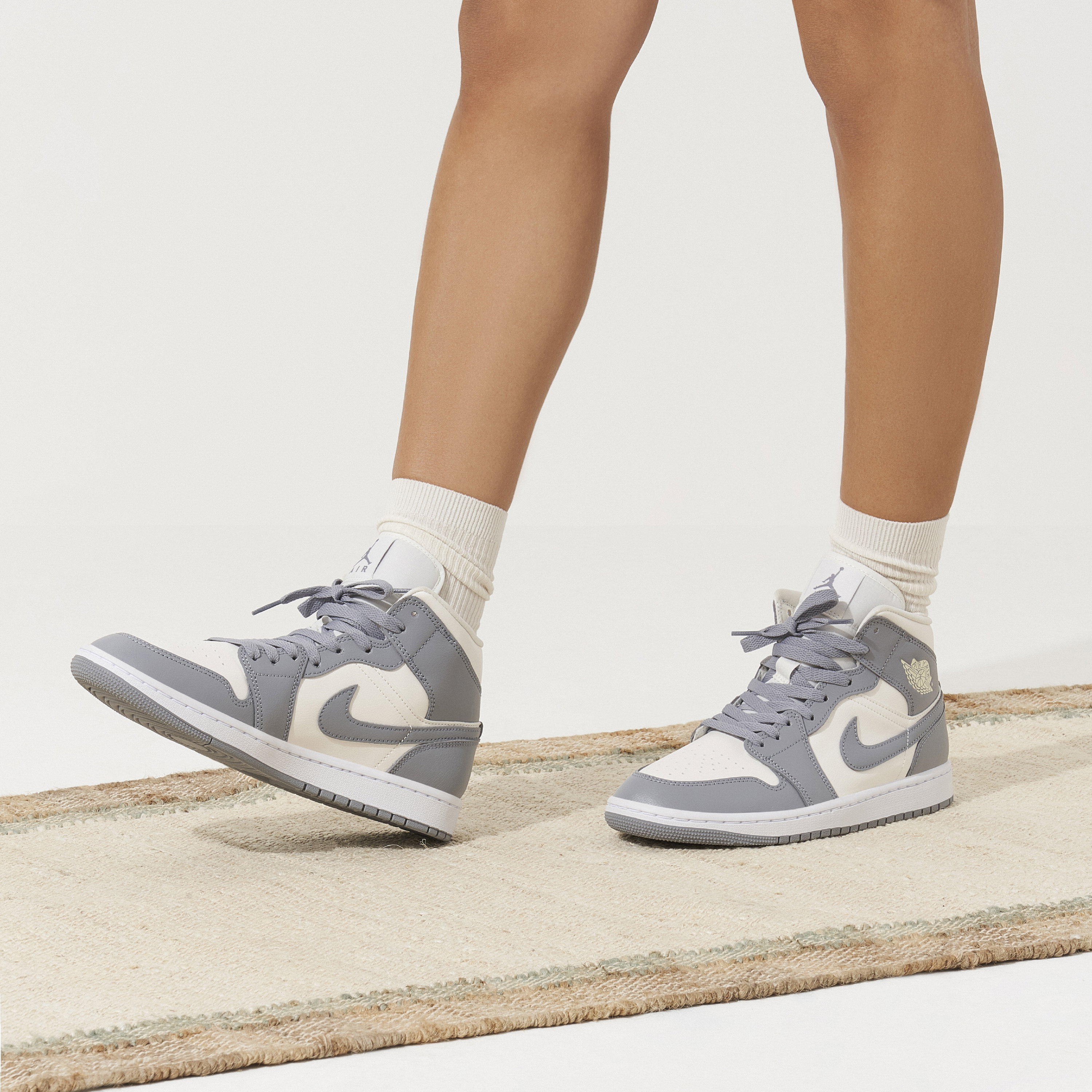 Air Jordan 1 Mid Grey Sail Womens | BQ6472-115 | Laced