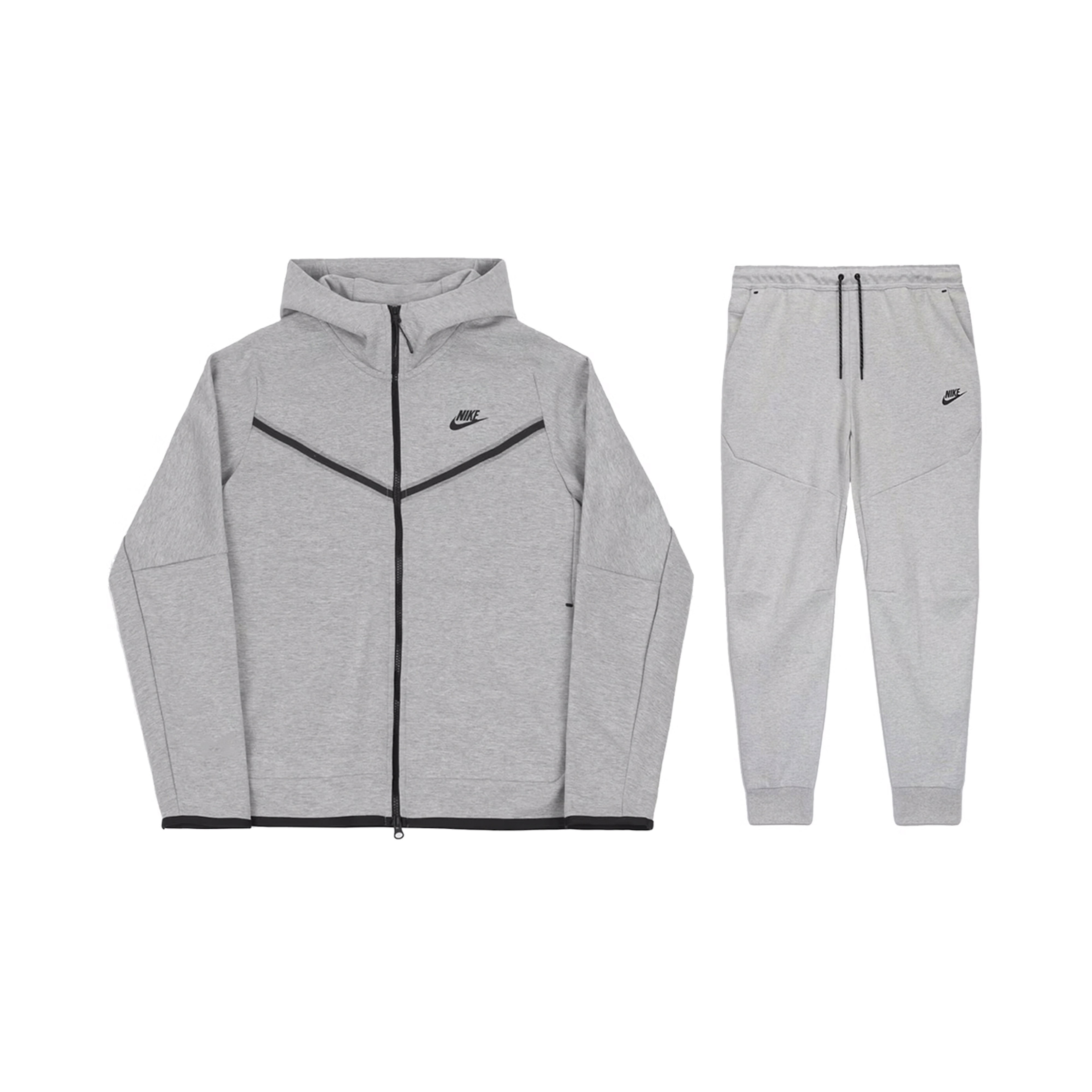 Nike Sportswear Tech Fleece Full Zip Hoodie & Joggers Set Grey | CU4489 ...