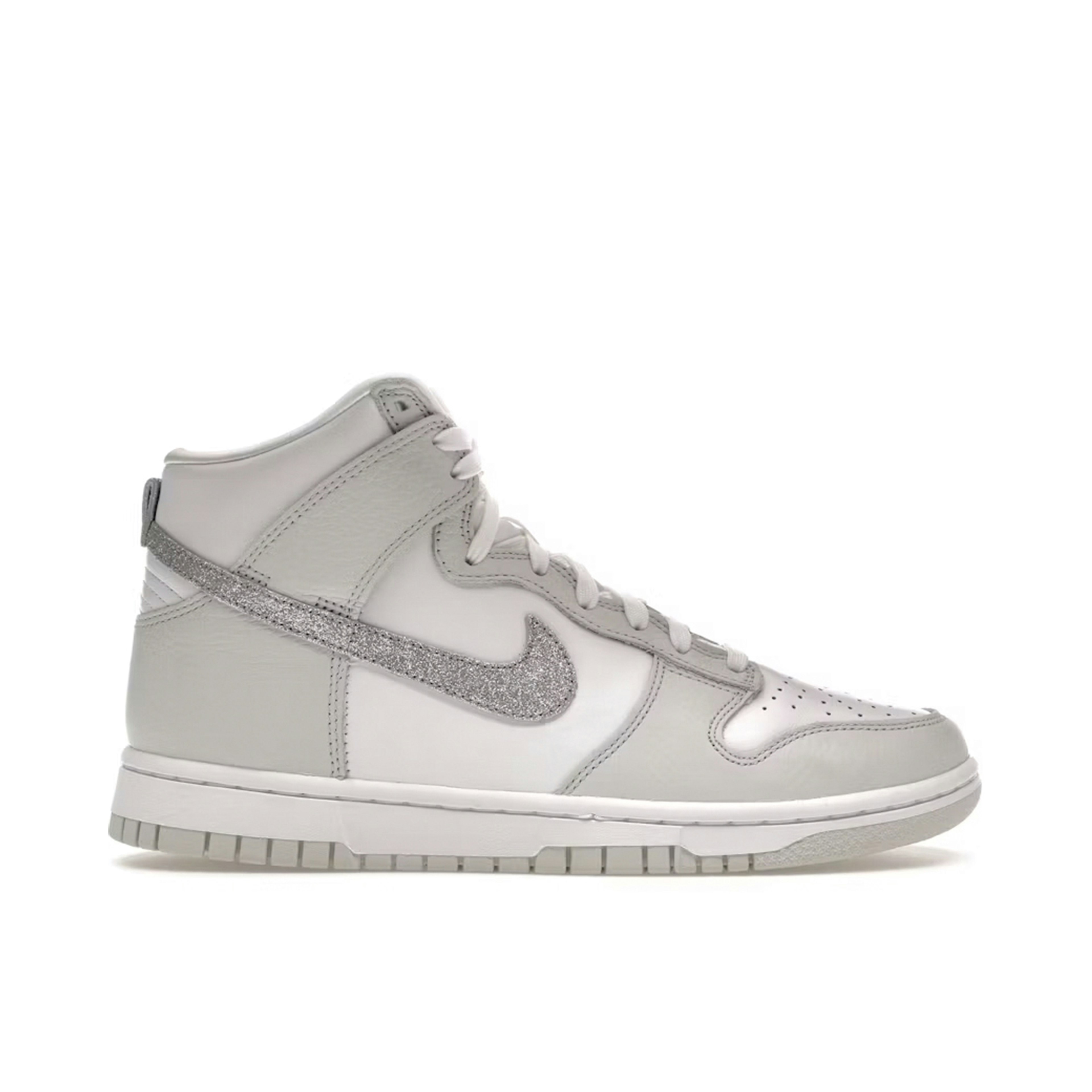 Nike Dunk High Silver Glitter Swoosh Womens | FJ4578-100 | Laced