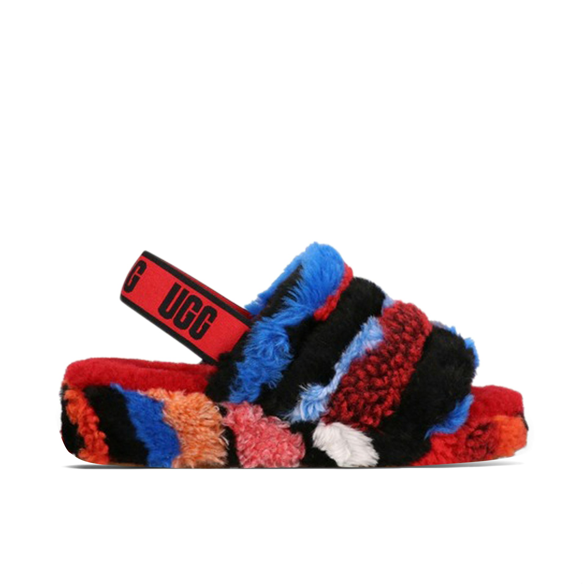 UGG Fluff Yeah Slide Cali Collage Red Womens | 1118164-RED | Laced