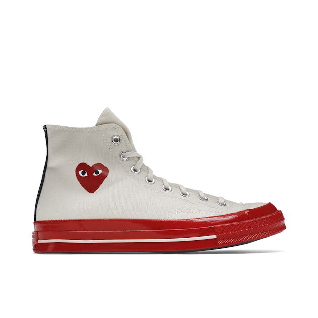 Converse Chuck Taylor All-Star 70 Hi x Comme Des Garçons PLAY Egret Red ...