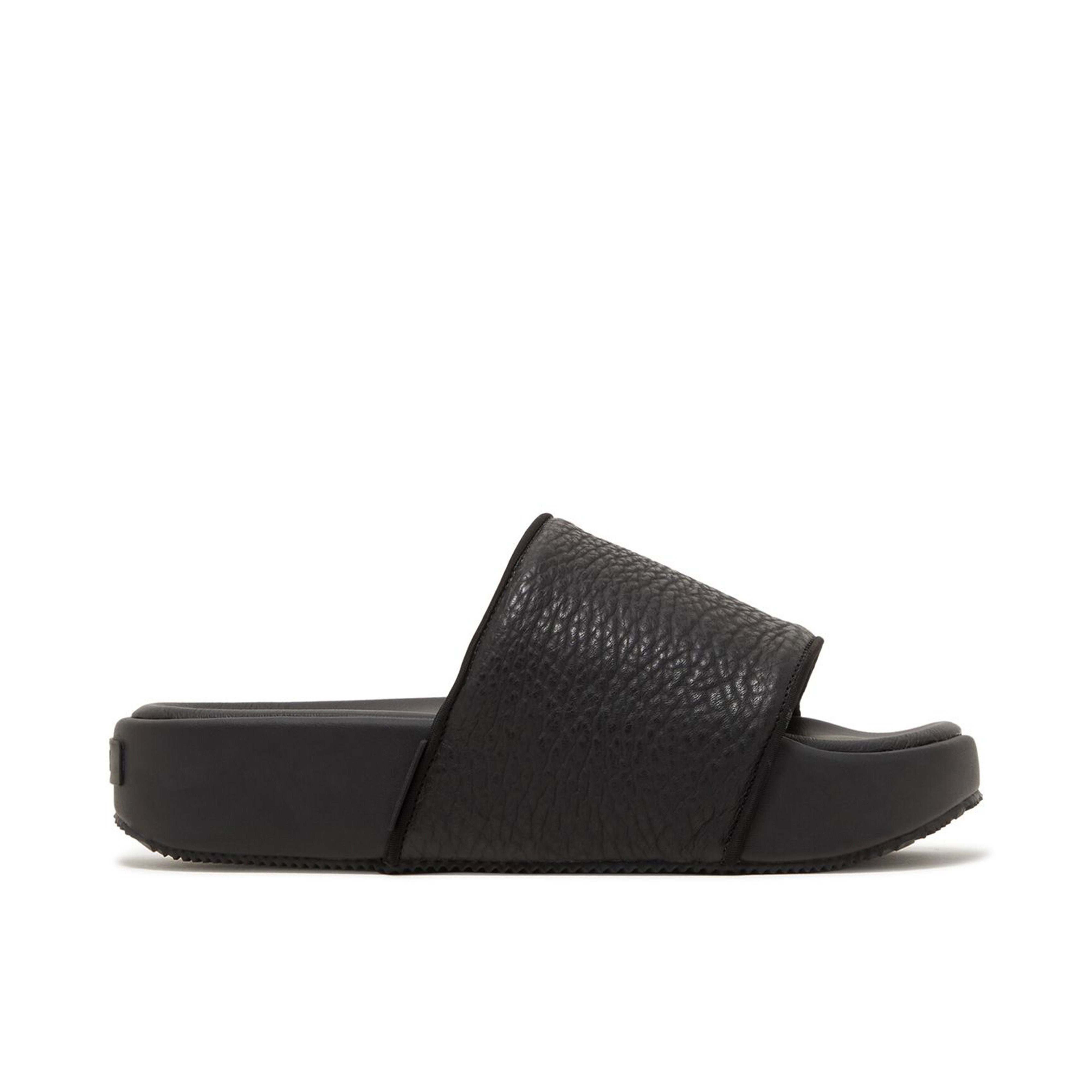 Adidas Y-3 Slides Tumbled Leather Black | HR1940 | Laced