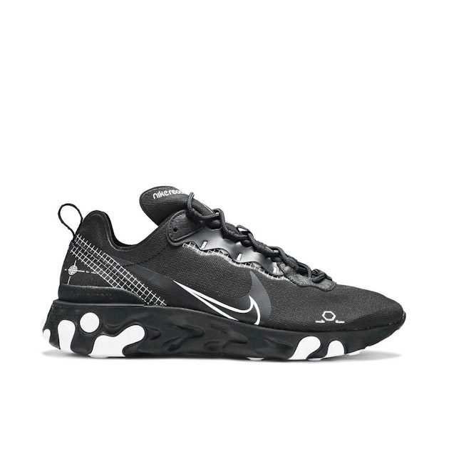 Nike React Element 55 Reverse Schematic Black | CU3009-001 | Laced