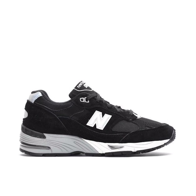 New Balance 991 MiUK Black Silver Womens | W991EKS | Laced