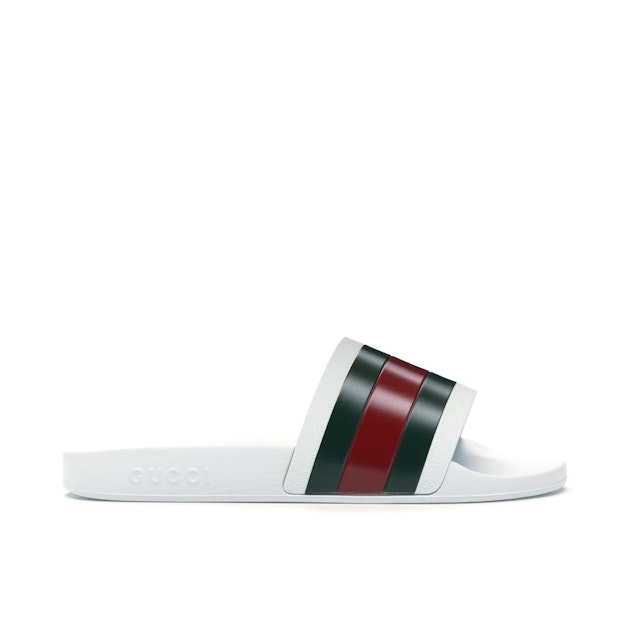 Gucci Pursuit Pool Slides White | 308234-GIB10-9079 | Laced