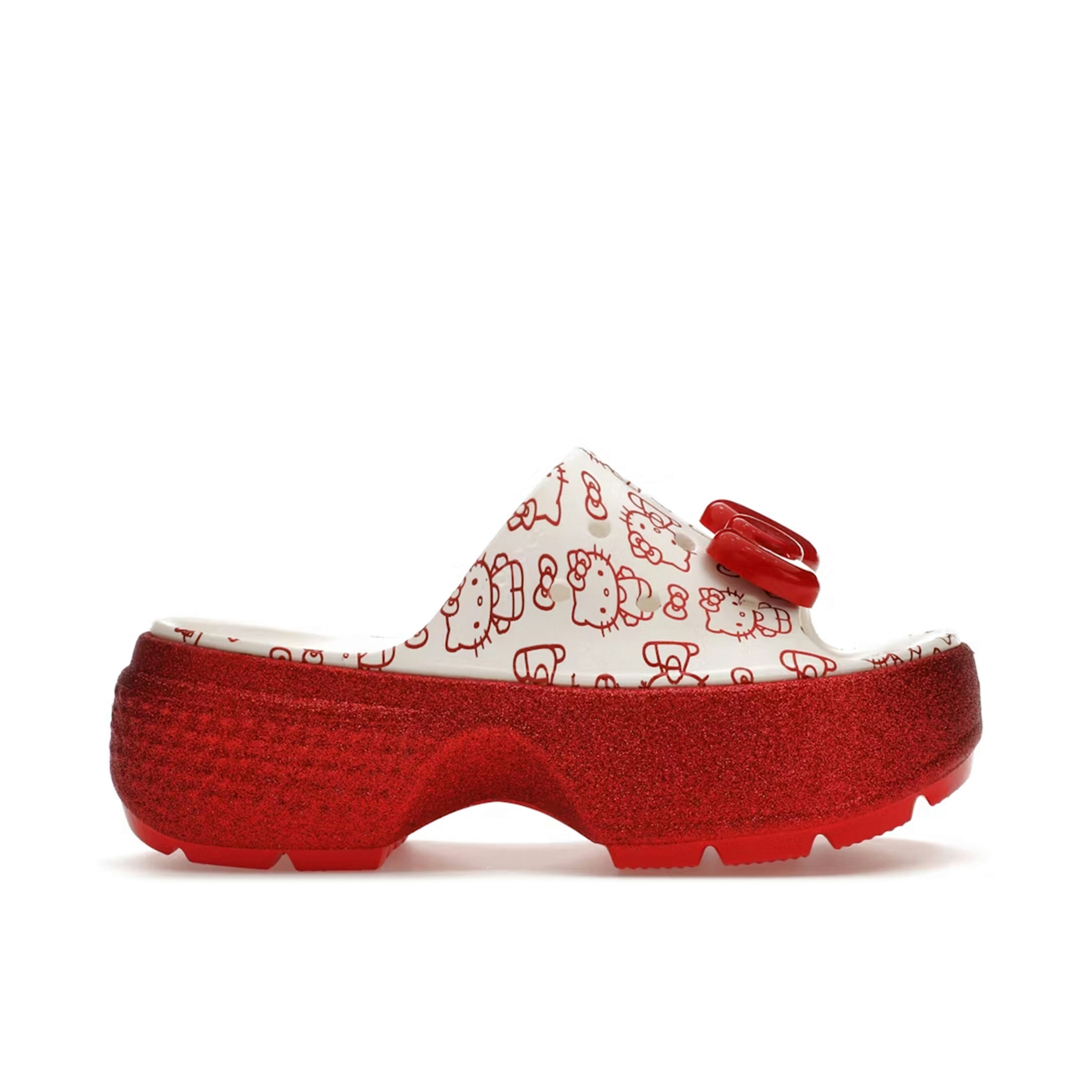 Crocs Stomp Slide Hello Kitty 50th Anniversary Red Glitter | 209815-100 ...